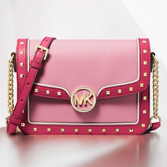 Michael Kors | Bags | Nwt Michael Kors Leida Medium Studded Shoulder ...